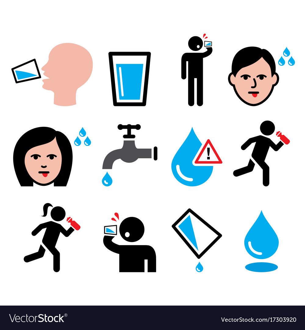 Thirsty Man Dry Mouth Thirst People Drinking Vector Image 
