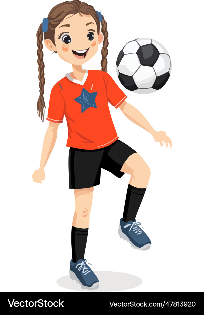Young soccer player girl Royalty Free Vector Image