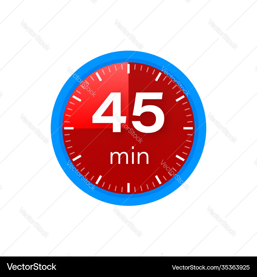 45 minutes stopwatch icon stopwatch Royalty Free Vector