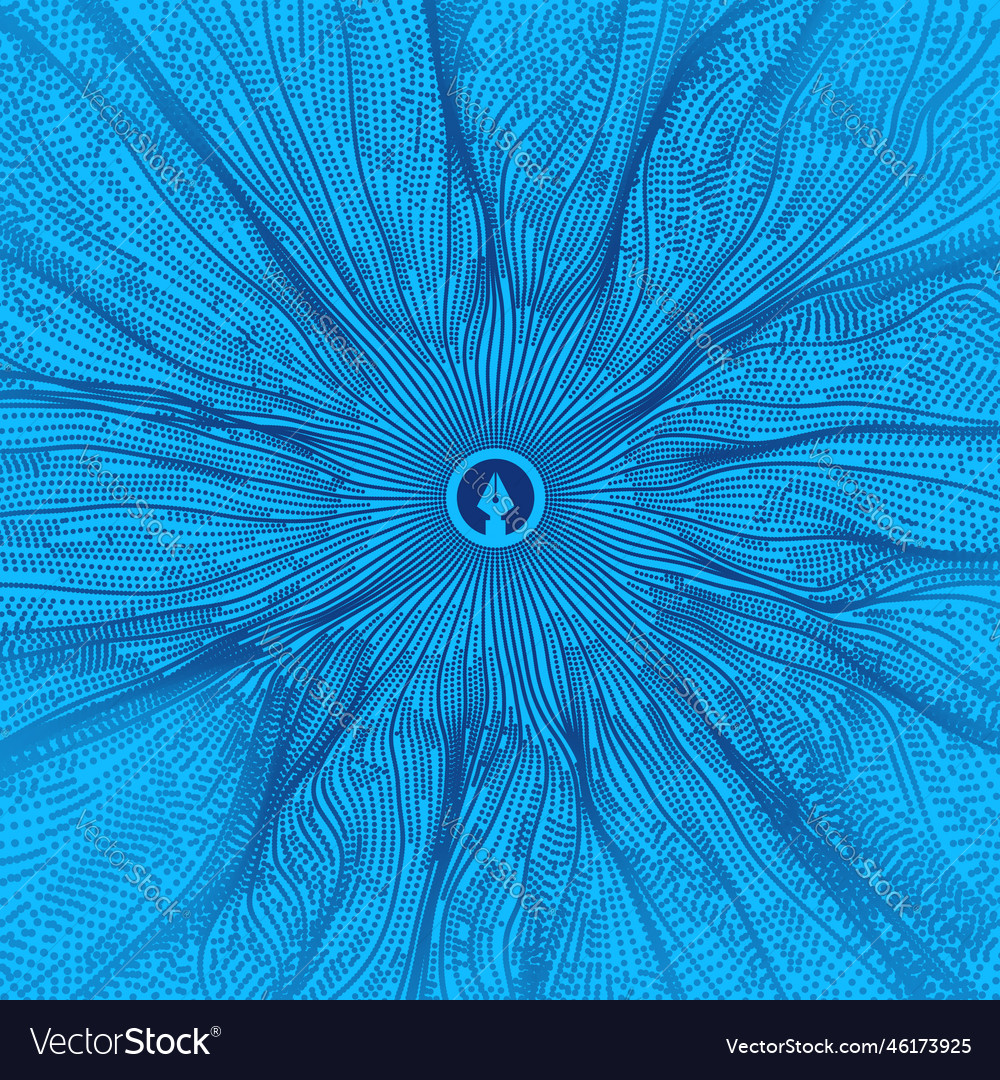 Array with dynamic particles 3d technology style Vector Image