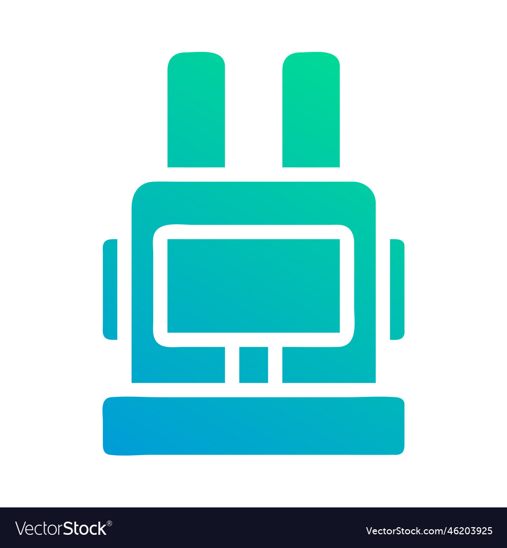 Backpack icon solid gradient green blue style Vector Image