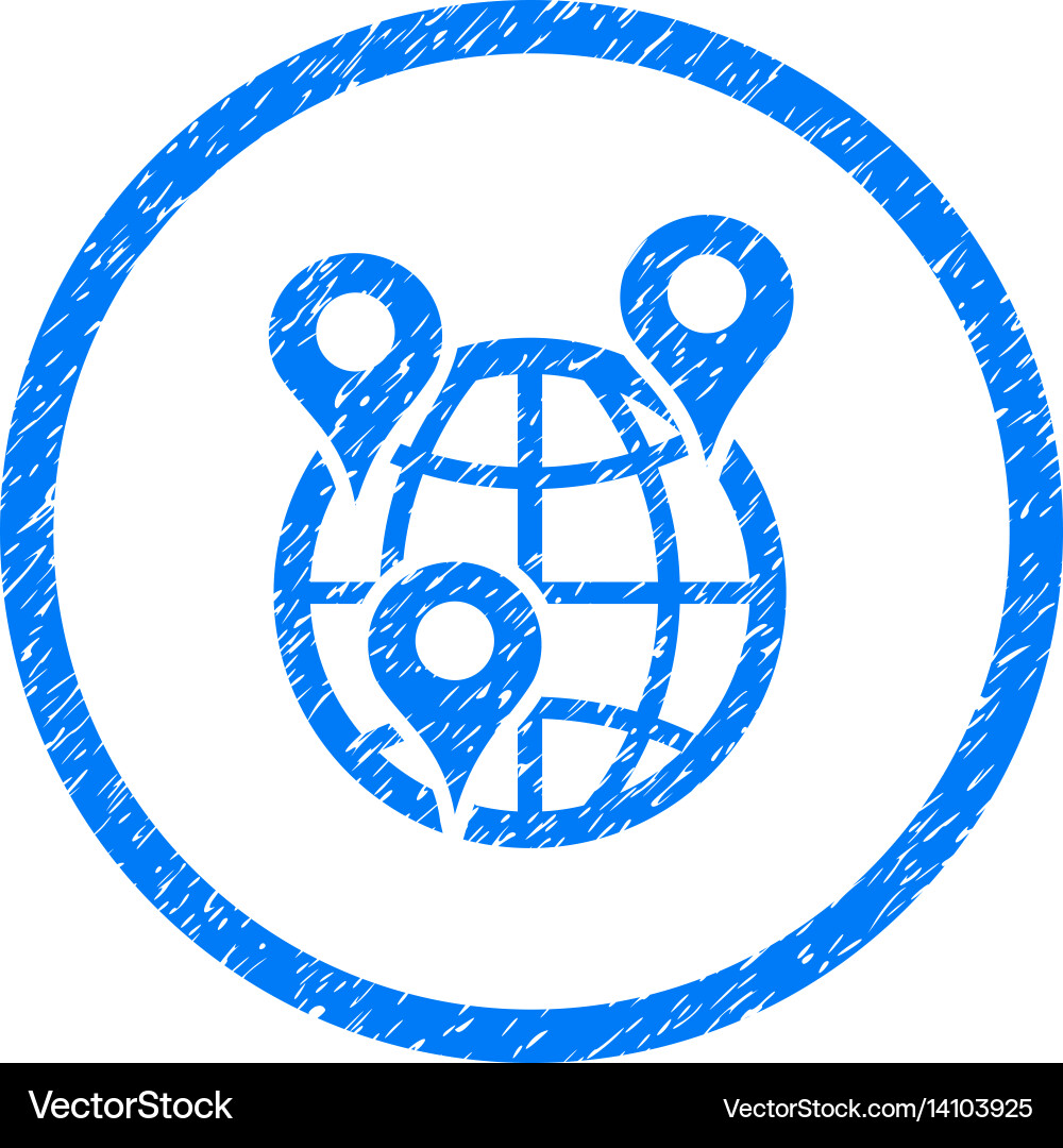 Global company branches rounded grainy icon Vector Image