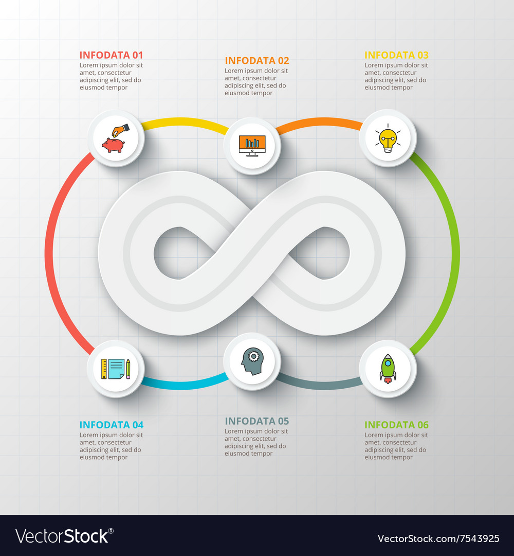 Infinity element for infographic Royalty Free Vector Image