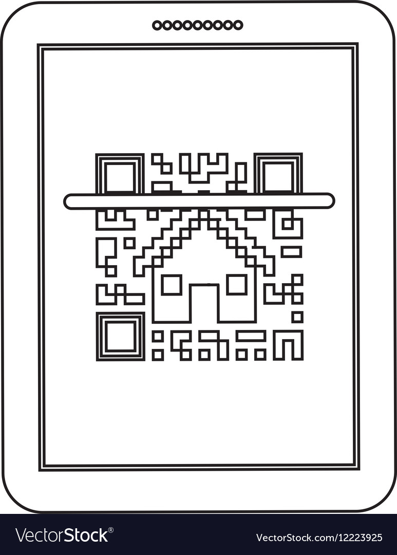 Isolated qr code and tablet design Royalty Free Vector Image