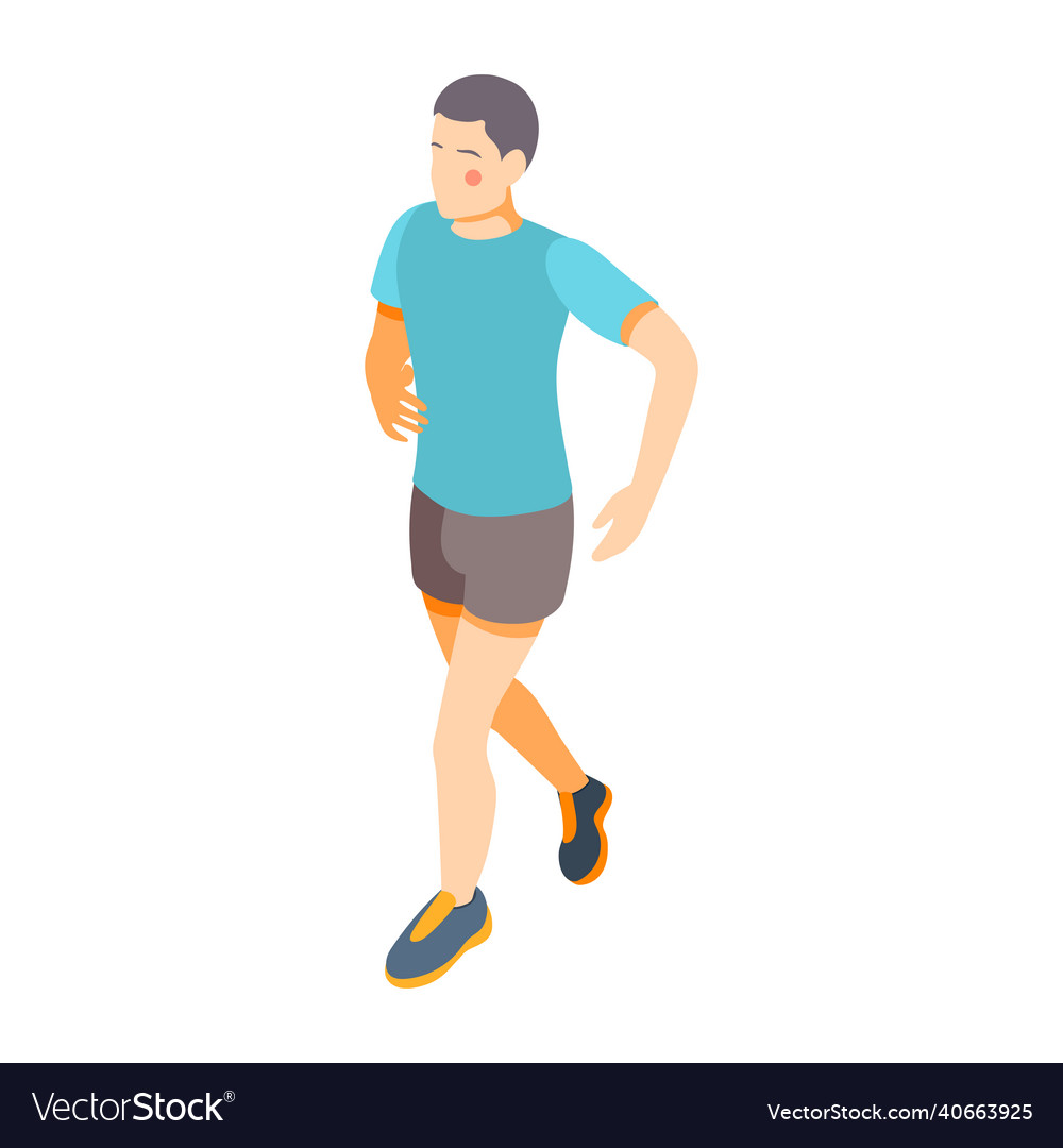 Jogging exercise isometric composition Royalty Free Vector