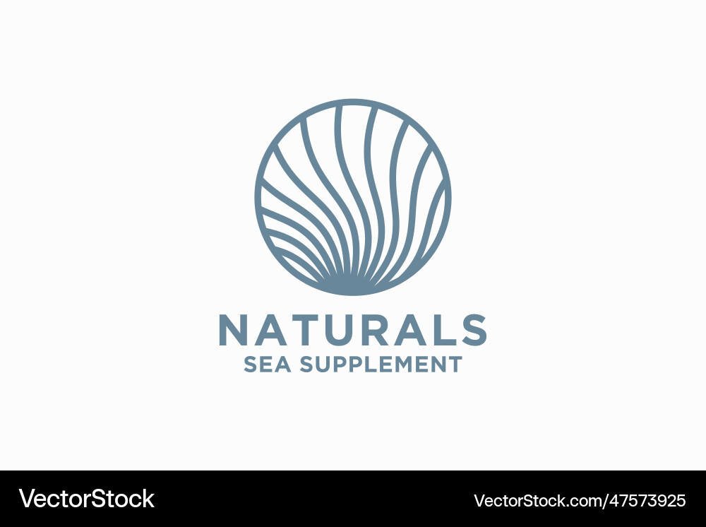 Luxury blue line logo design with simple and Vector Image