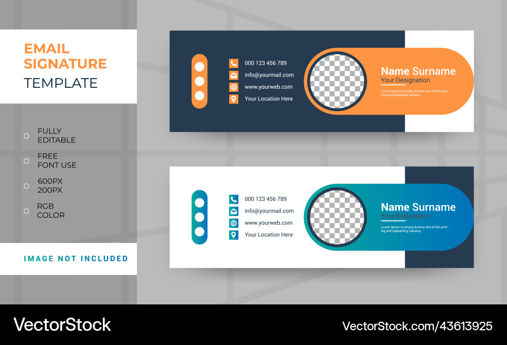 Modern geometric email signature template design Vector Image