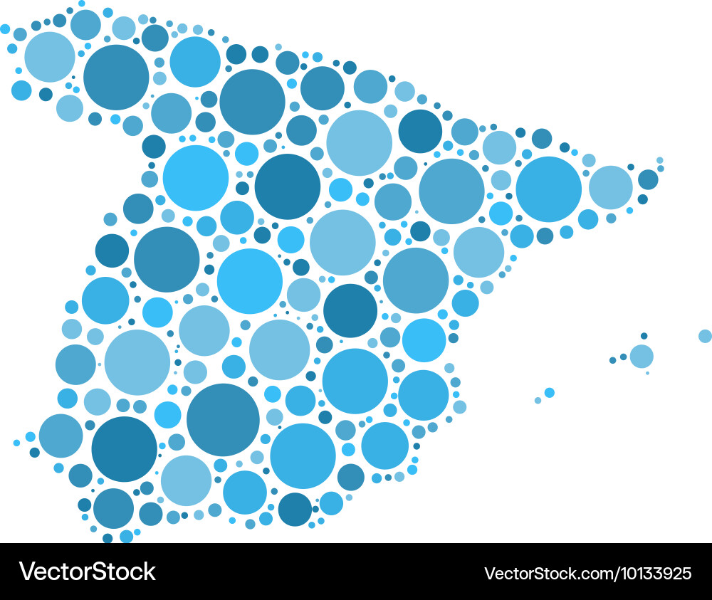 Spain map mosaic of circles Royalty Free Vector Image