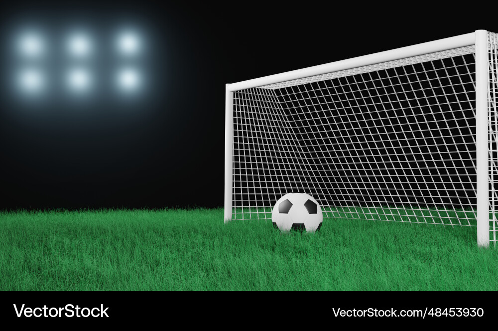 3d render football on the field Royalty Free Vector Image