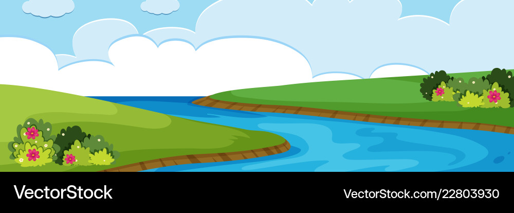 A natural river view Royalty Free Vector Image