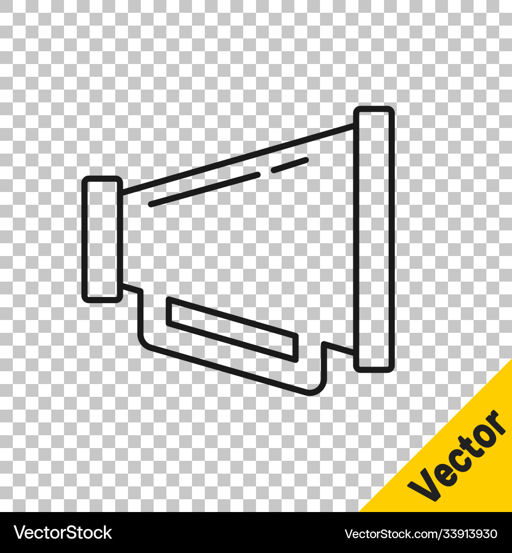 Black line megaphone icon isolated on transparent Vector Image