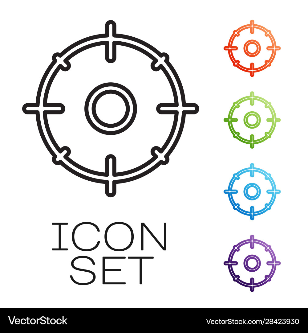 Black line target sport for shooting competition Vector Image