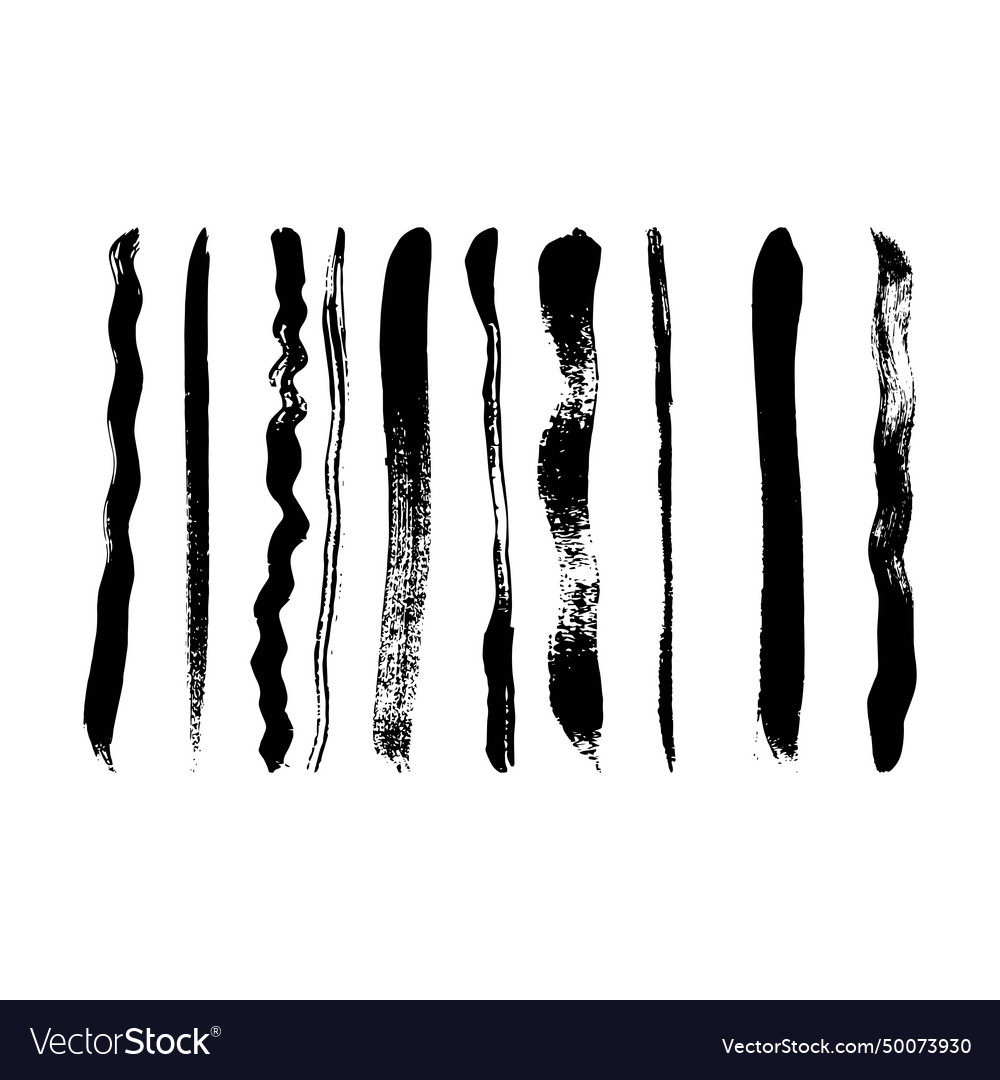 Brush line grunge element icon hand drawn stroke Vector Image