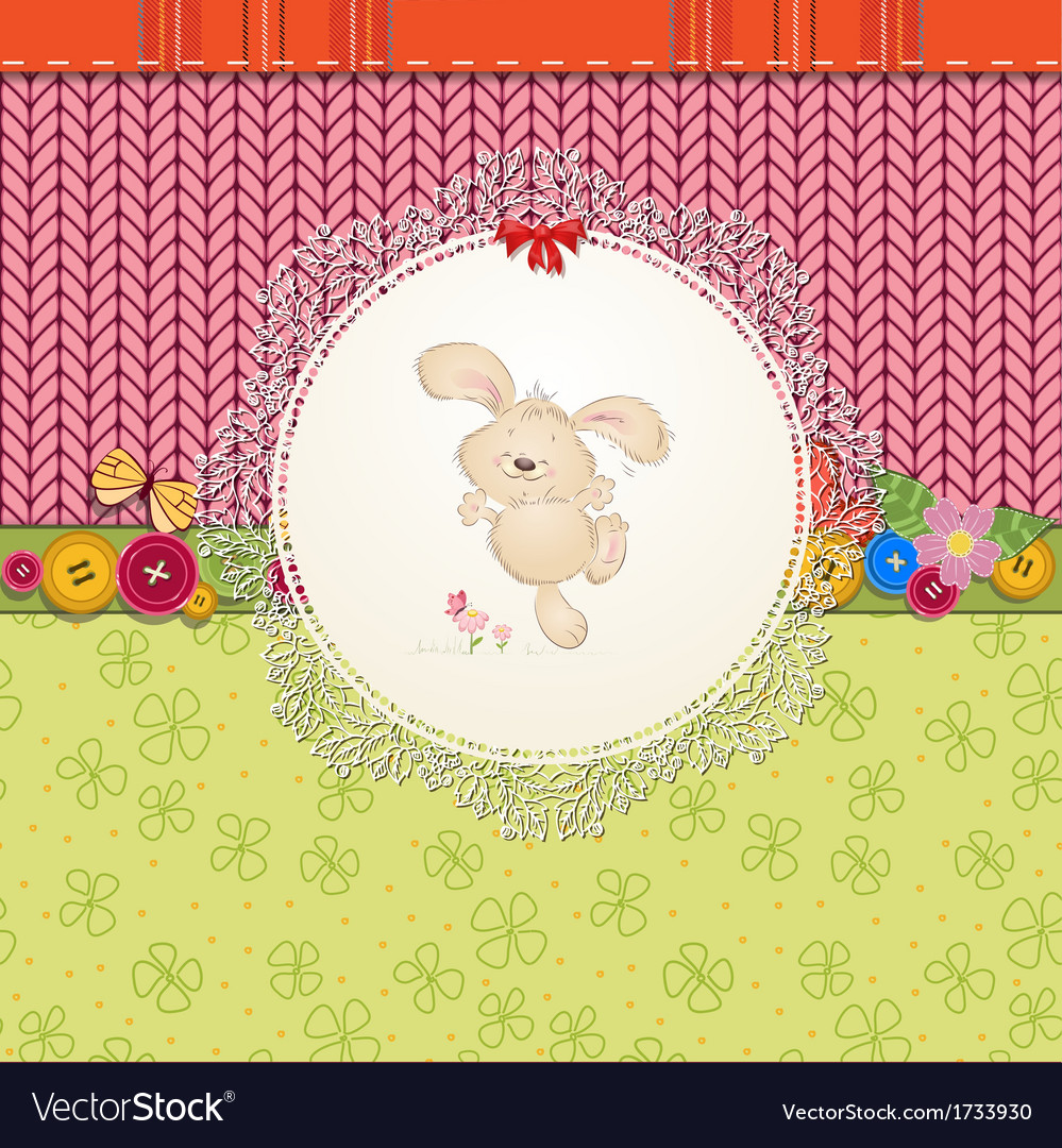 Card rabbit Royalty Free Vector Image - VectorStock