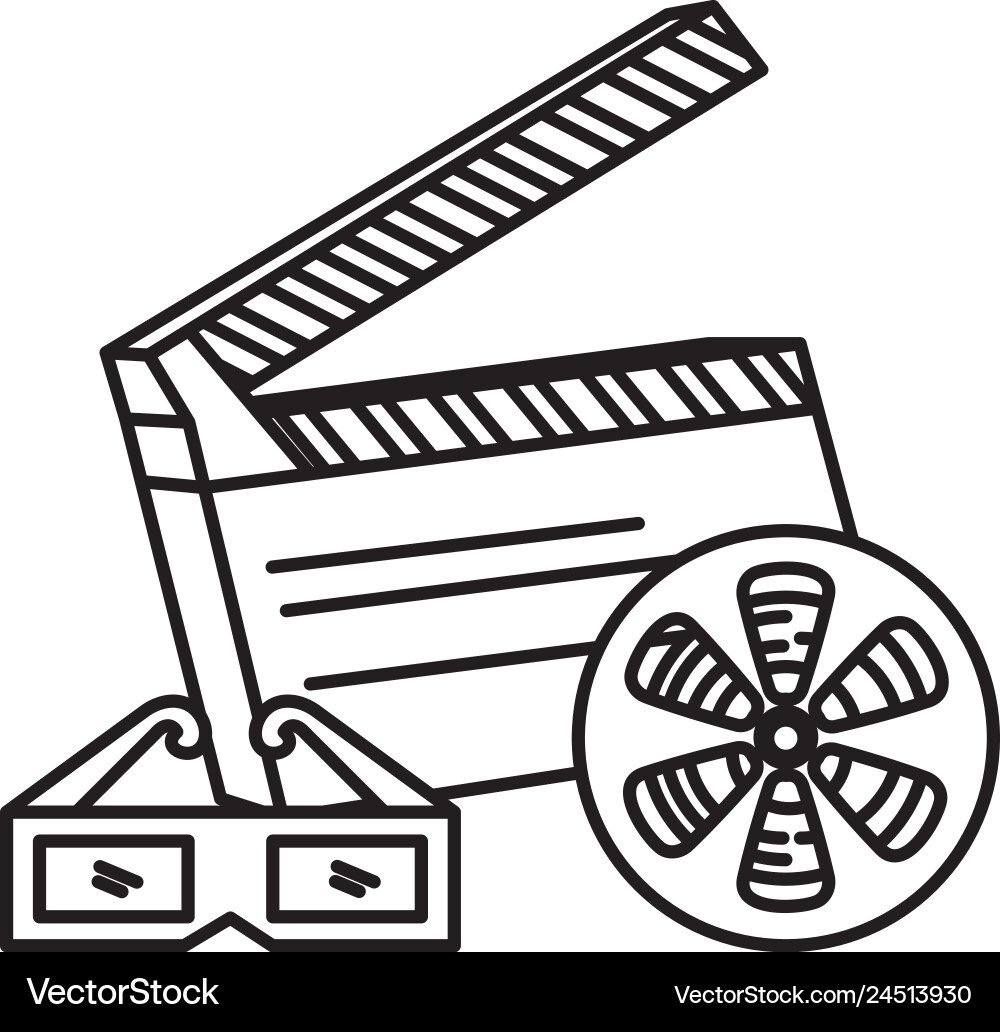 Cinema entertainment set icons Royalty Free Vector Image