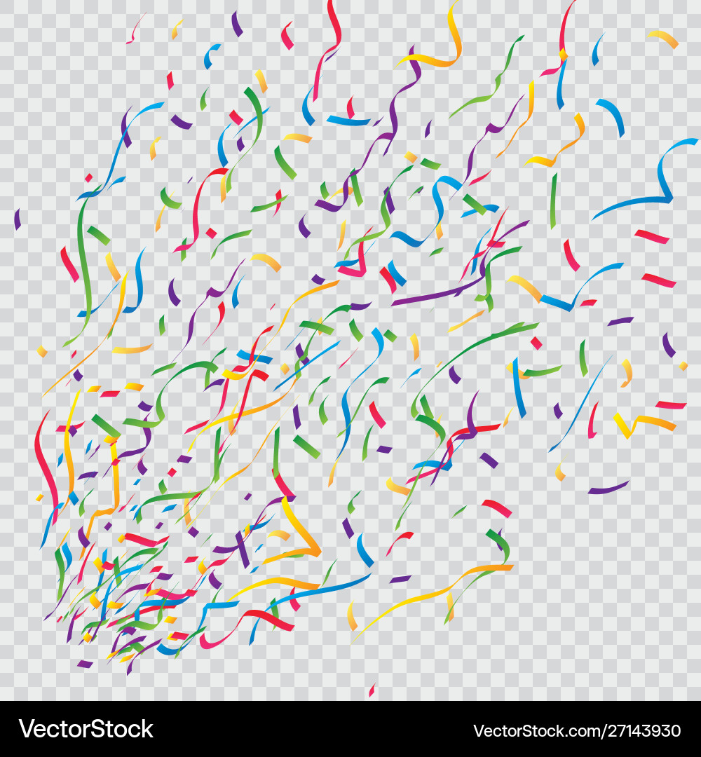 Colorful bright confetti isolated on transparent Vector Image