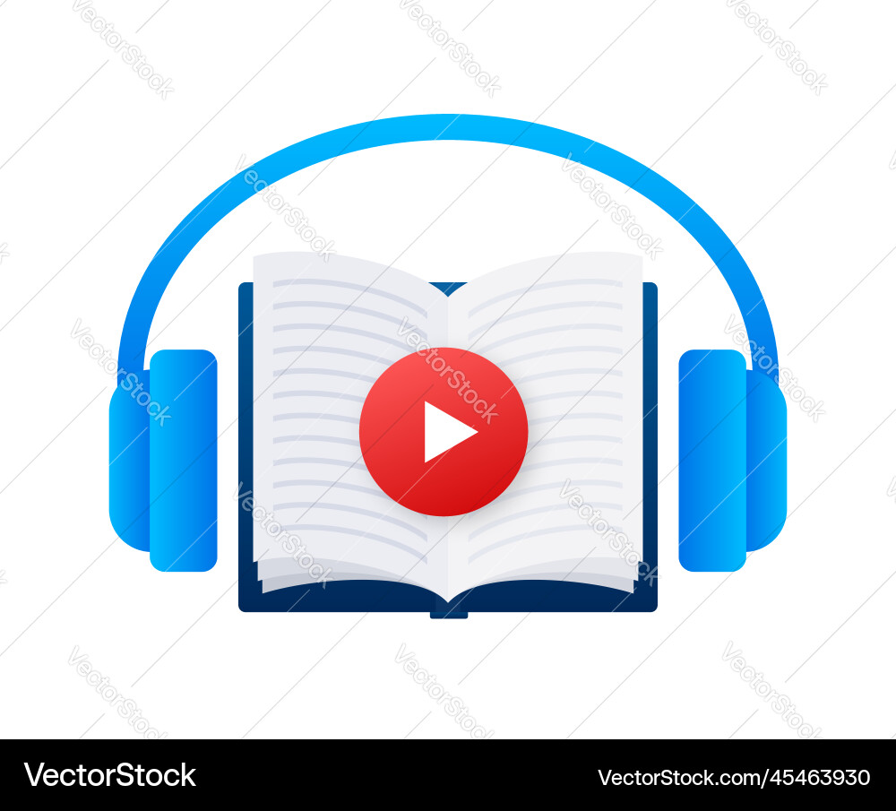 Concept audio book for web page banner social Vector Image