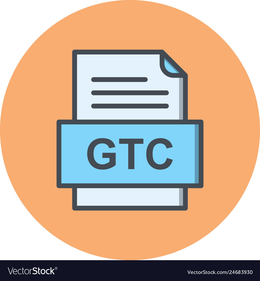 Gtc file document icon Royalty Free Vector Image