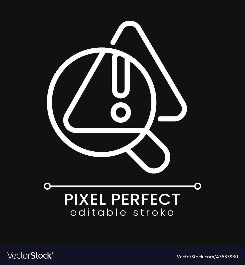 Problem identification pixel perfect white linear Vector Image