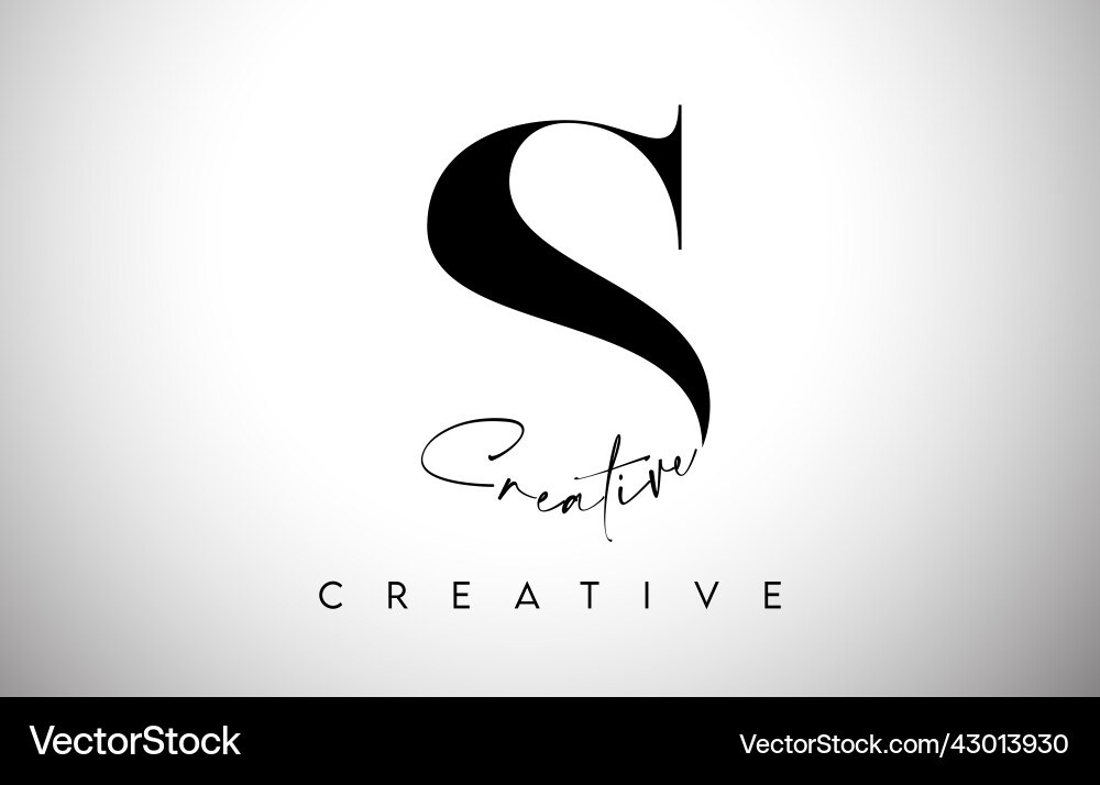 S letter design with creative cut and serif font Vector Image