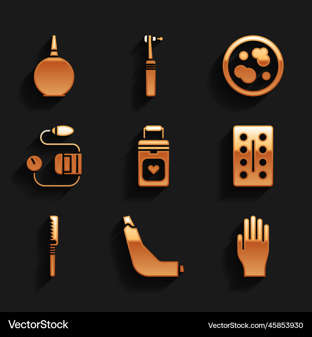 Set organ container inhaler medical rubber Vector Image