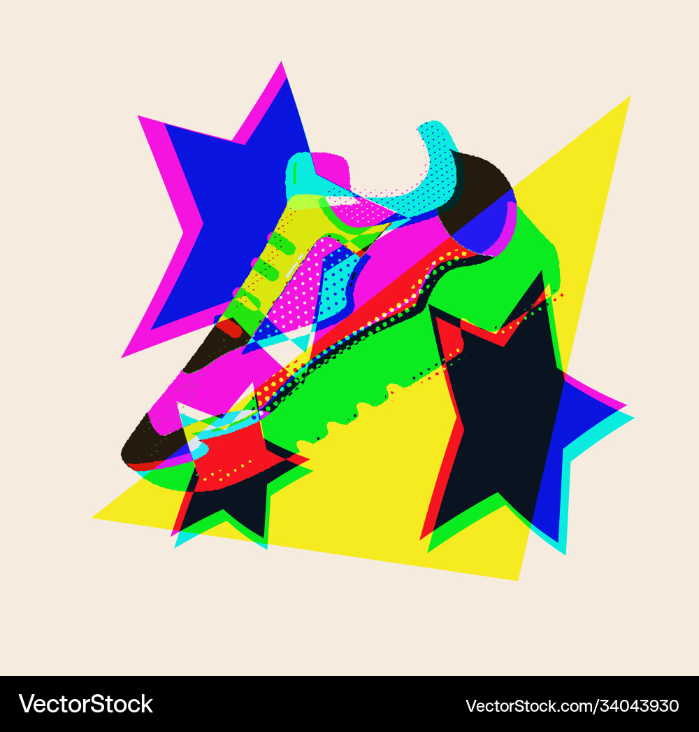 Sneaker with stars for concept design sport Vector Image