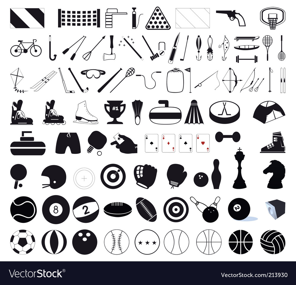 Sporting equipment Royalty Free Vector Image - VectorStock