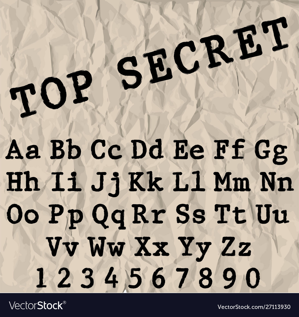 Typewriter Font Royalty Free Vector Image VectorStock