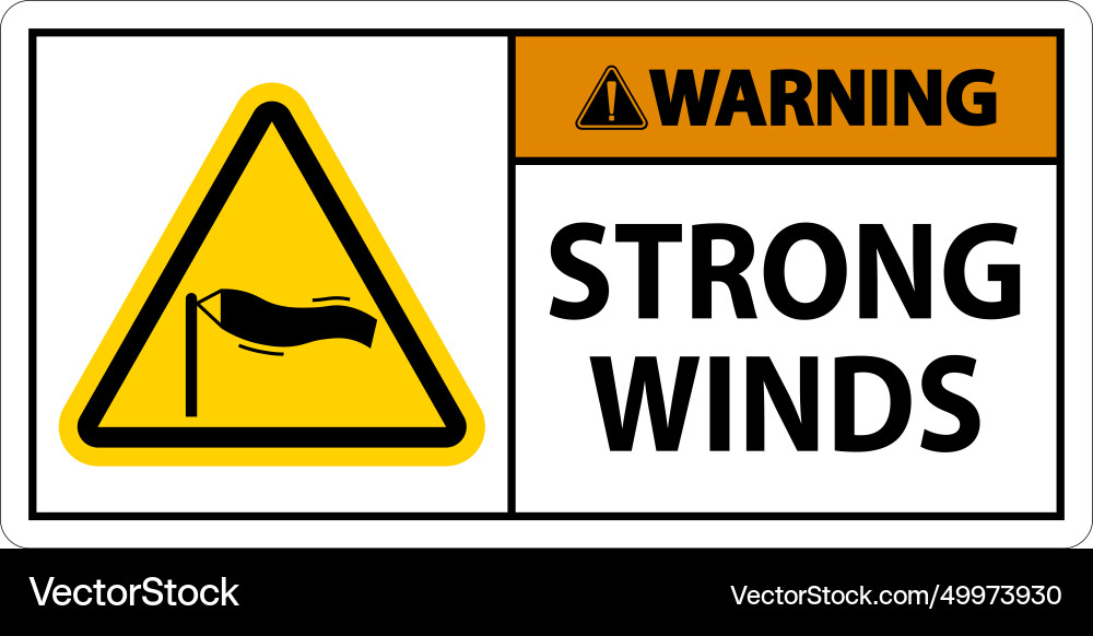 Water safety sign warning - strong winds Vector Image