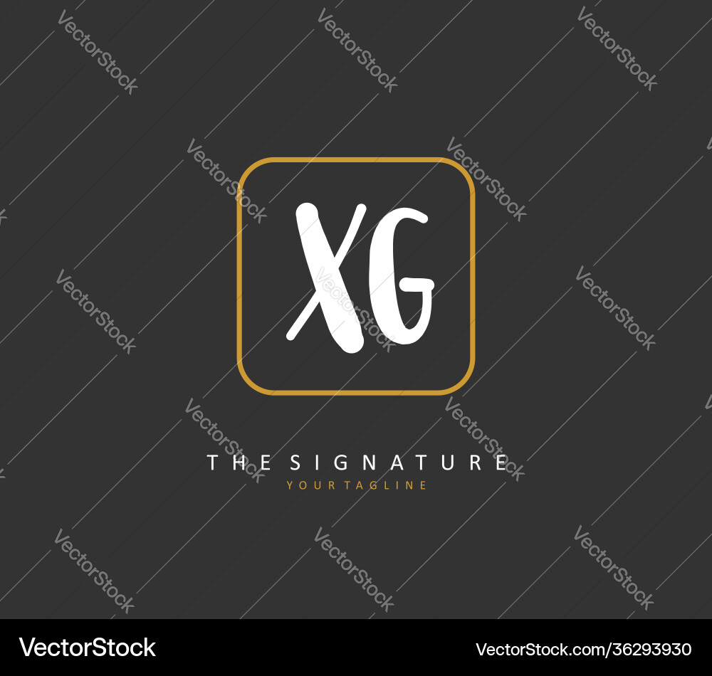 Xg initial letter handwriting and signature logo Vector Image