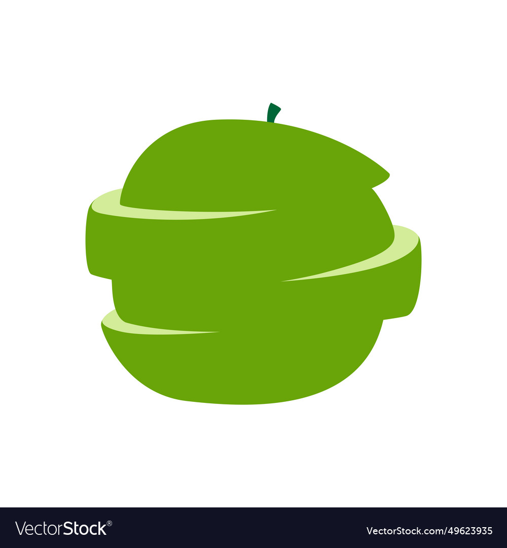 Apple slice logo design image Royalty Free Vector Image
