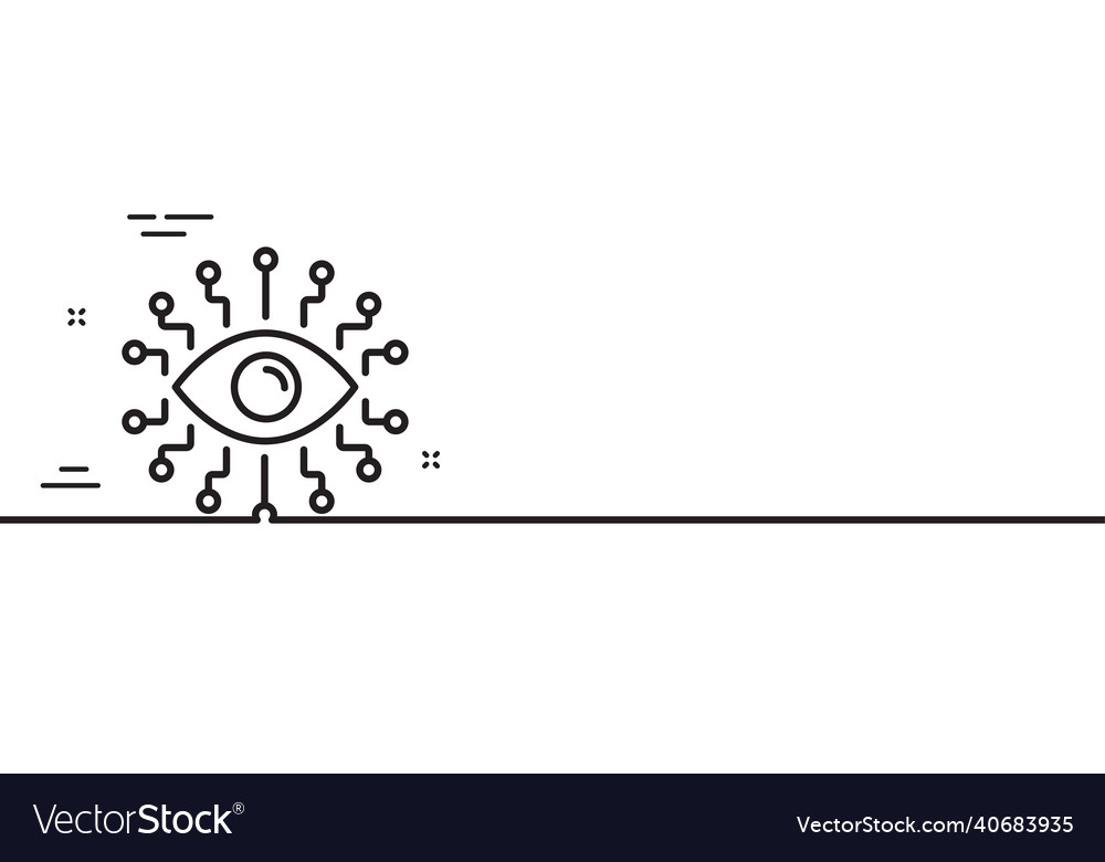 Artificial intelligence line icon all-seeing eye Vector Image Artificial intelligence line icon all-seeing eye Vector Image