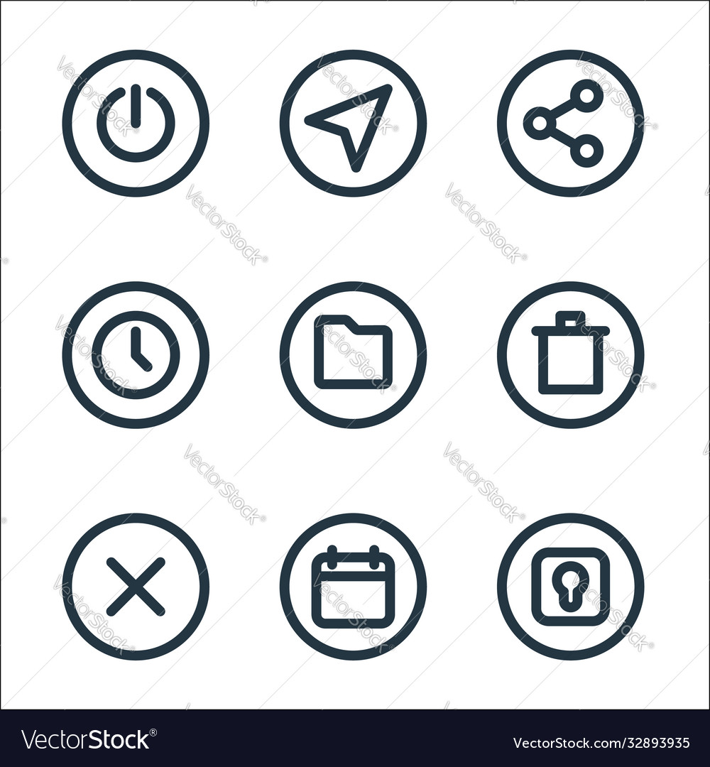 Basic Ui Line Icons Linear Set Quality Line Set Vector Image