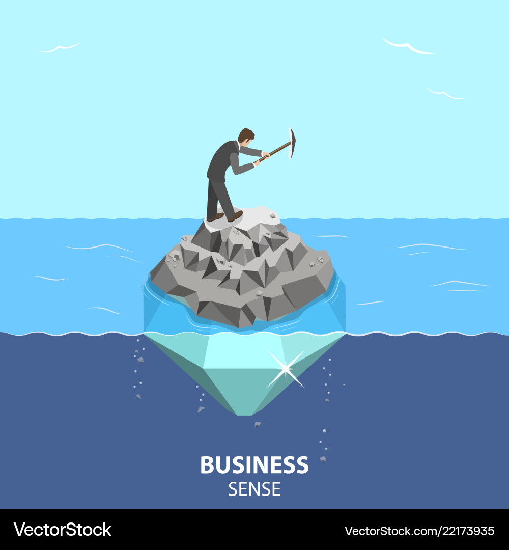 Business sense and strategy isometric flat Vector Image