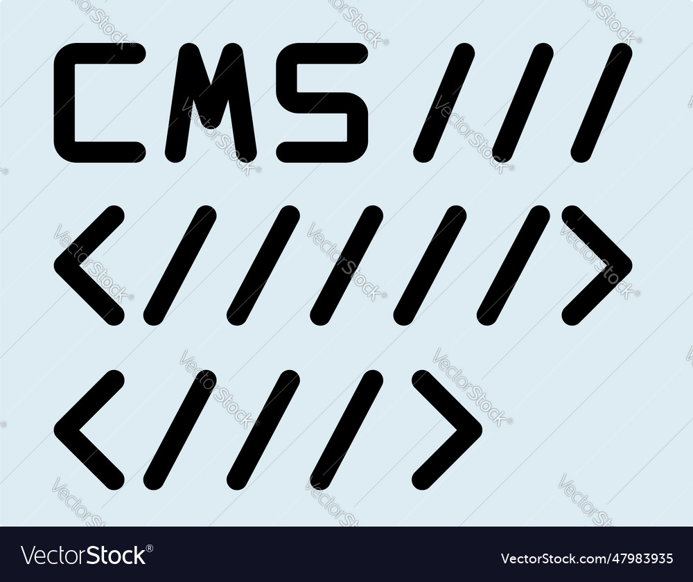 Cms code icon flat Royalty Free Vector Image - VectorStock