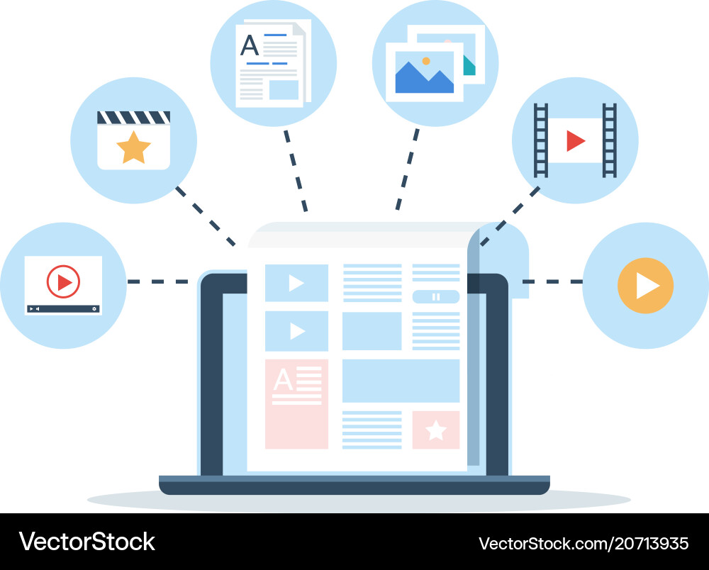 Content marketing blogging and smm concept Vector Image