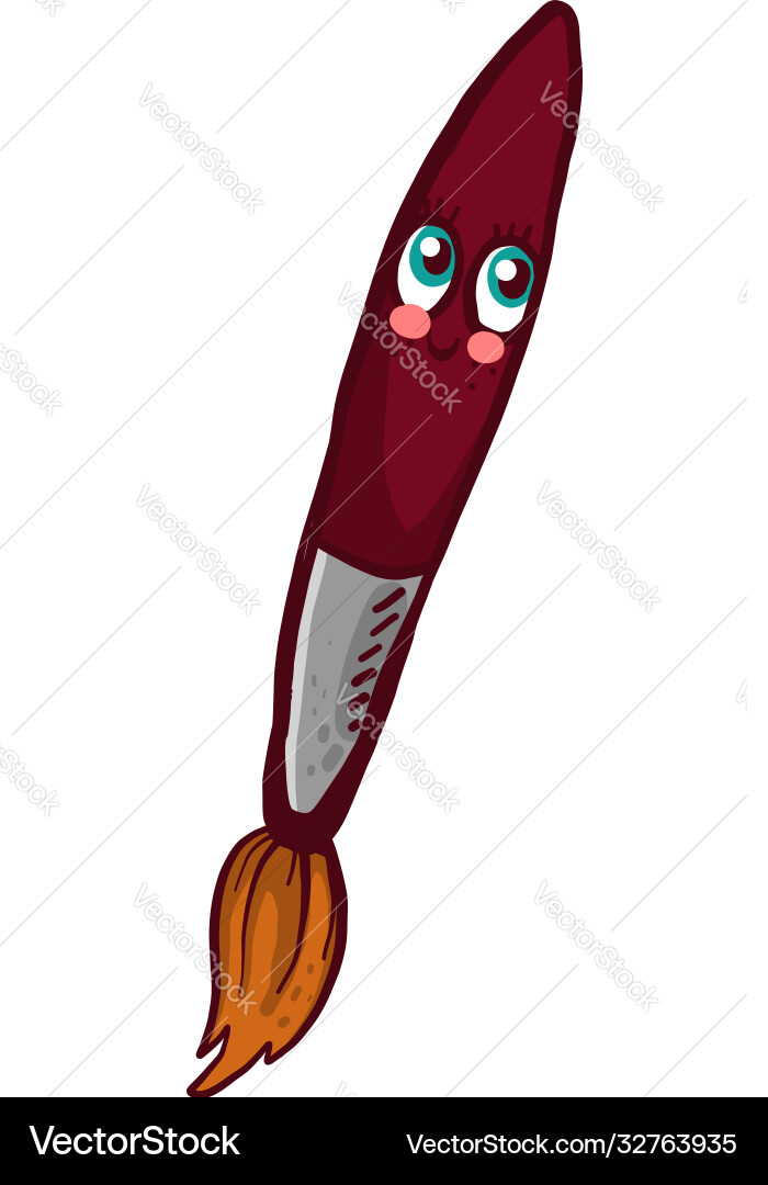 Cute paintbrush on white background Royalty Free Vector
