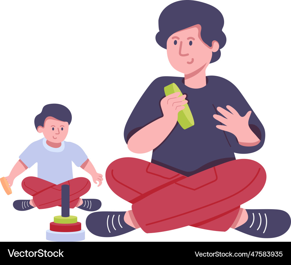 Dad playing Royalty Free Vector Image - VectorStock