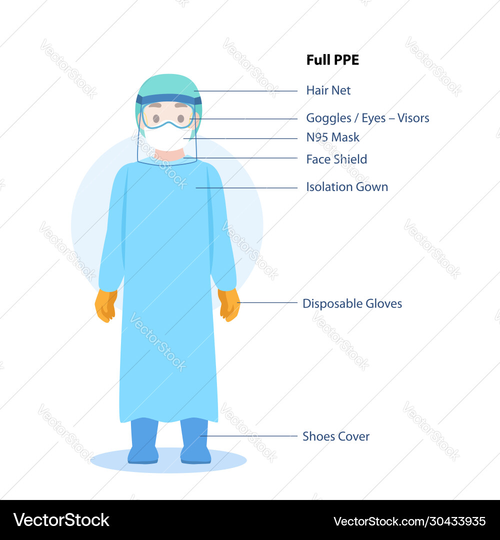 Doctors character wearing in full ppe personal Vector Image