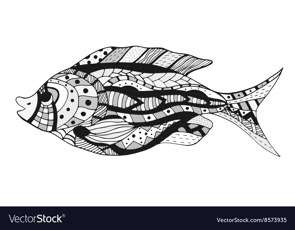 Entangle stylized fish Royalty Free Vector Image