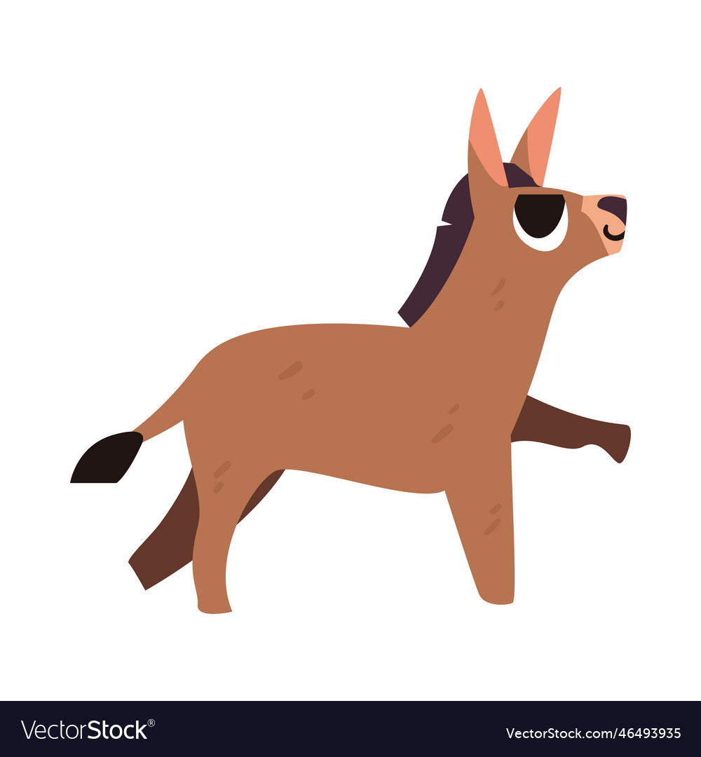 Flat cute dunkey Royalty Free Vector Image - VectorStock
