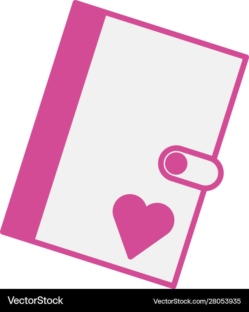 Happy valentines day notebook with heart icon Vector Image