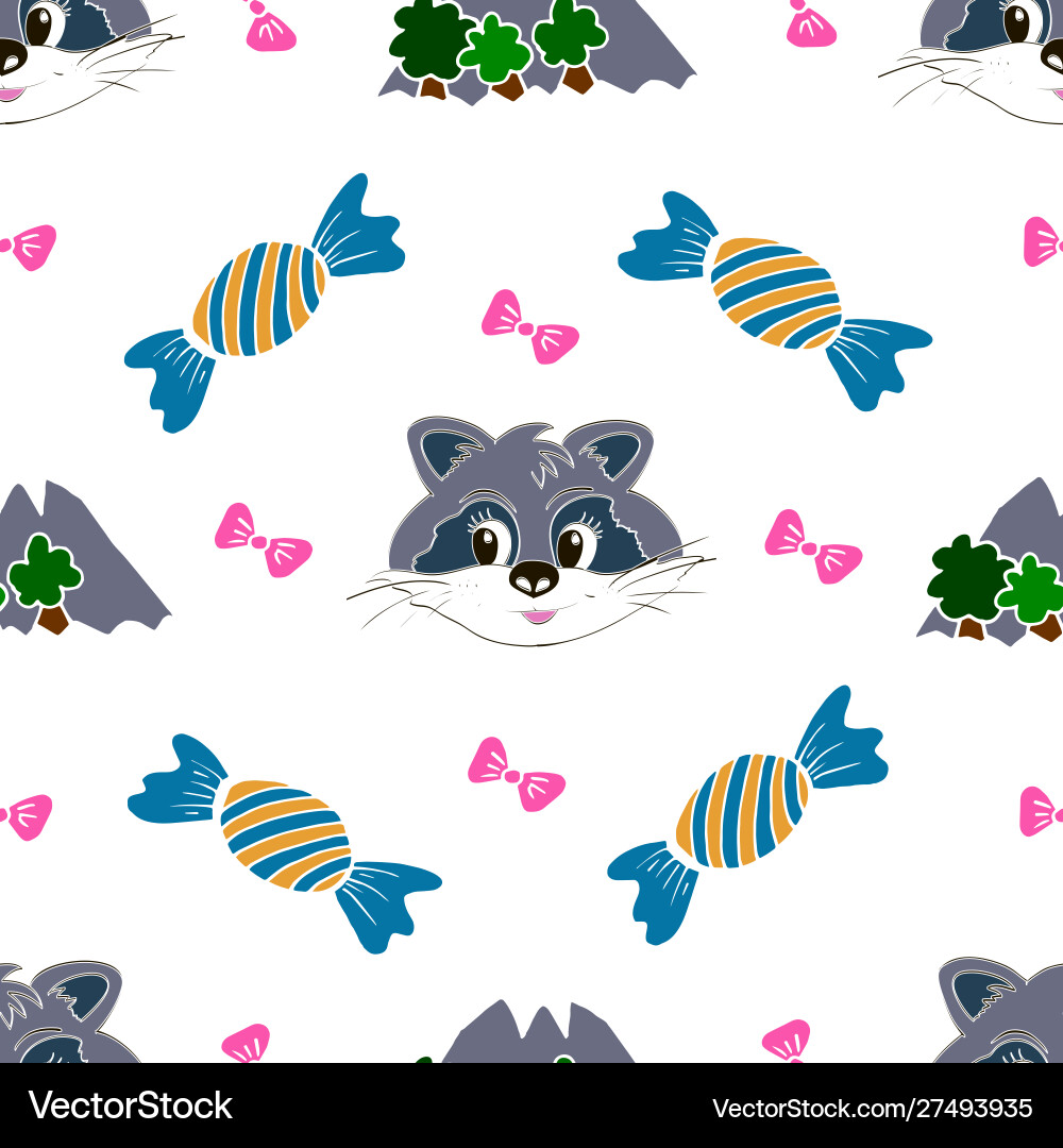 Kids cartoon seamless pattern original color Vector Image