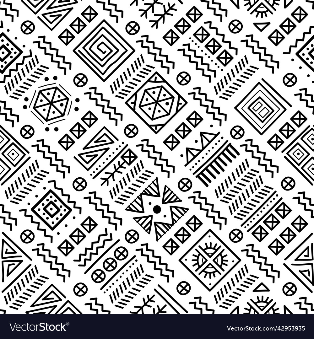 Mayan Pattern Black And White Mayan Pattern Vector Images