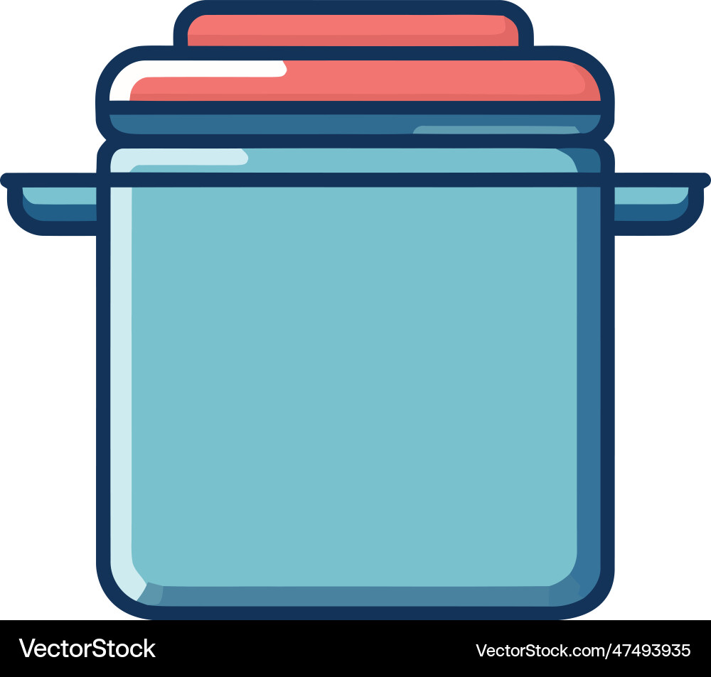 Metal cooking pan with lid and handle Royalty Free Vector