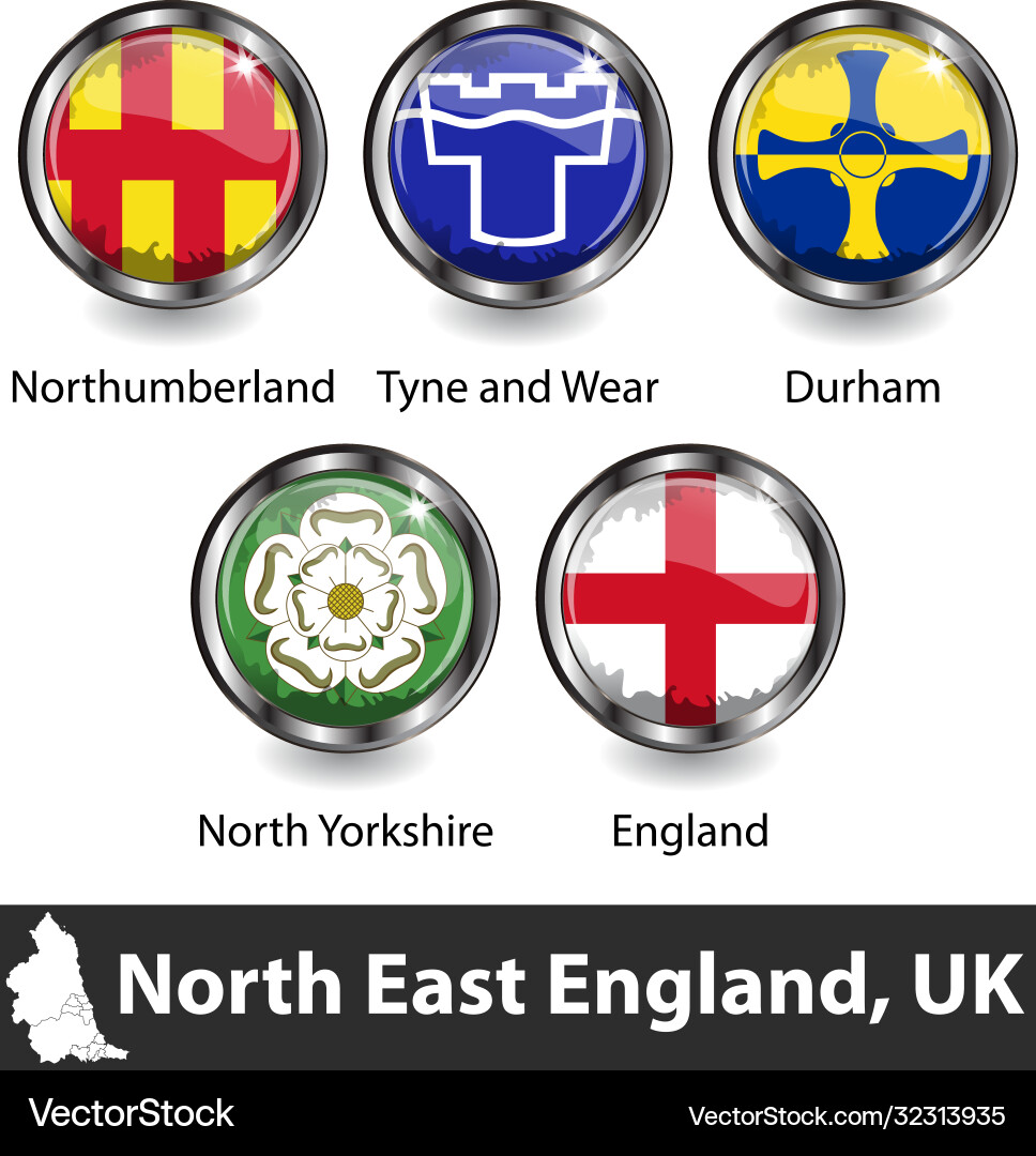North east england uk Royalty Free Vector Image