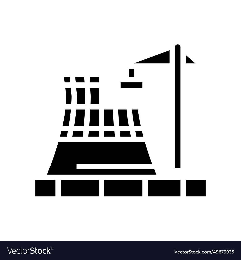 Plant construction nuclear energy glyph icon Vector Image Plant construction nuclear energy glyph icon Vector Image