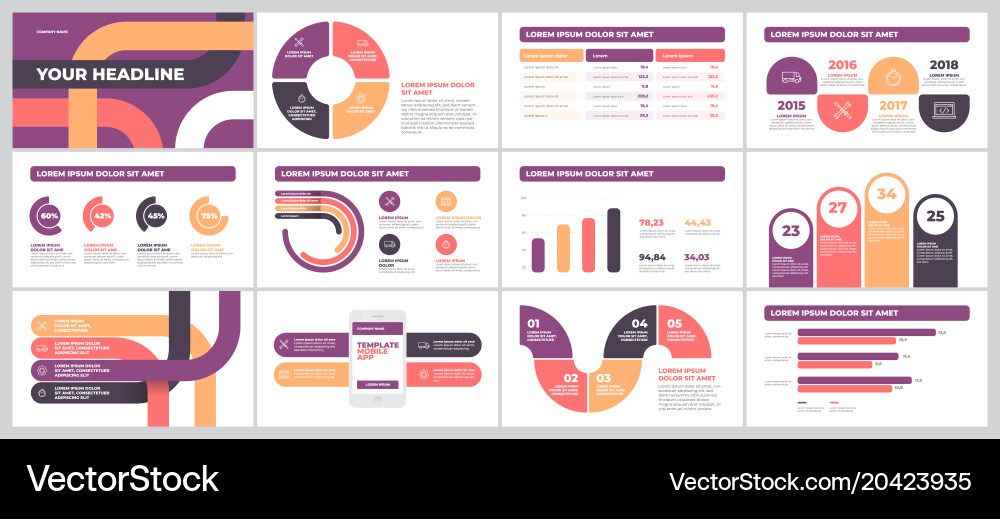 Presentation template design with infographic Vector Image