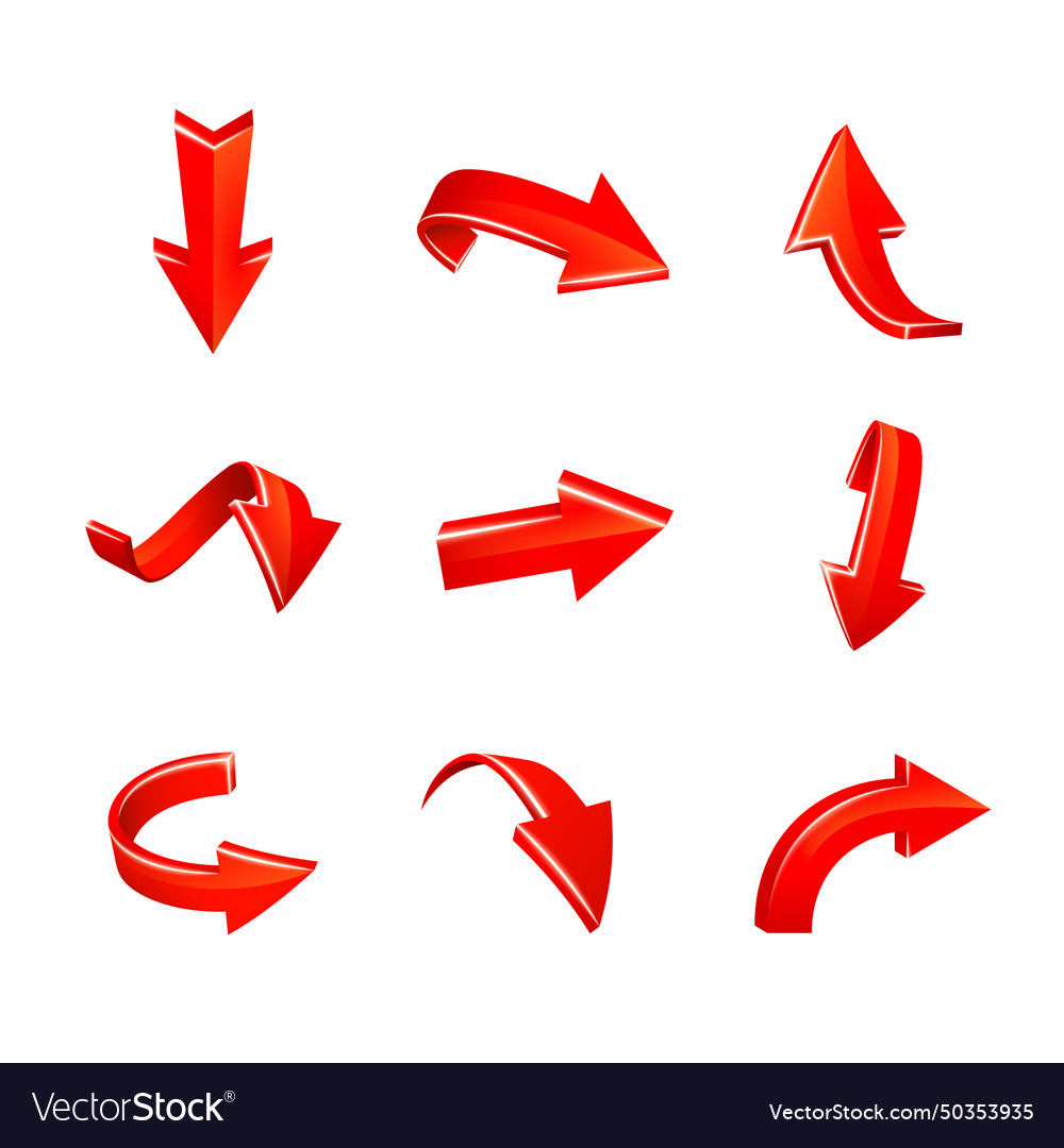 Red arrows Royalty Free Vector Image - VectorStock