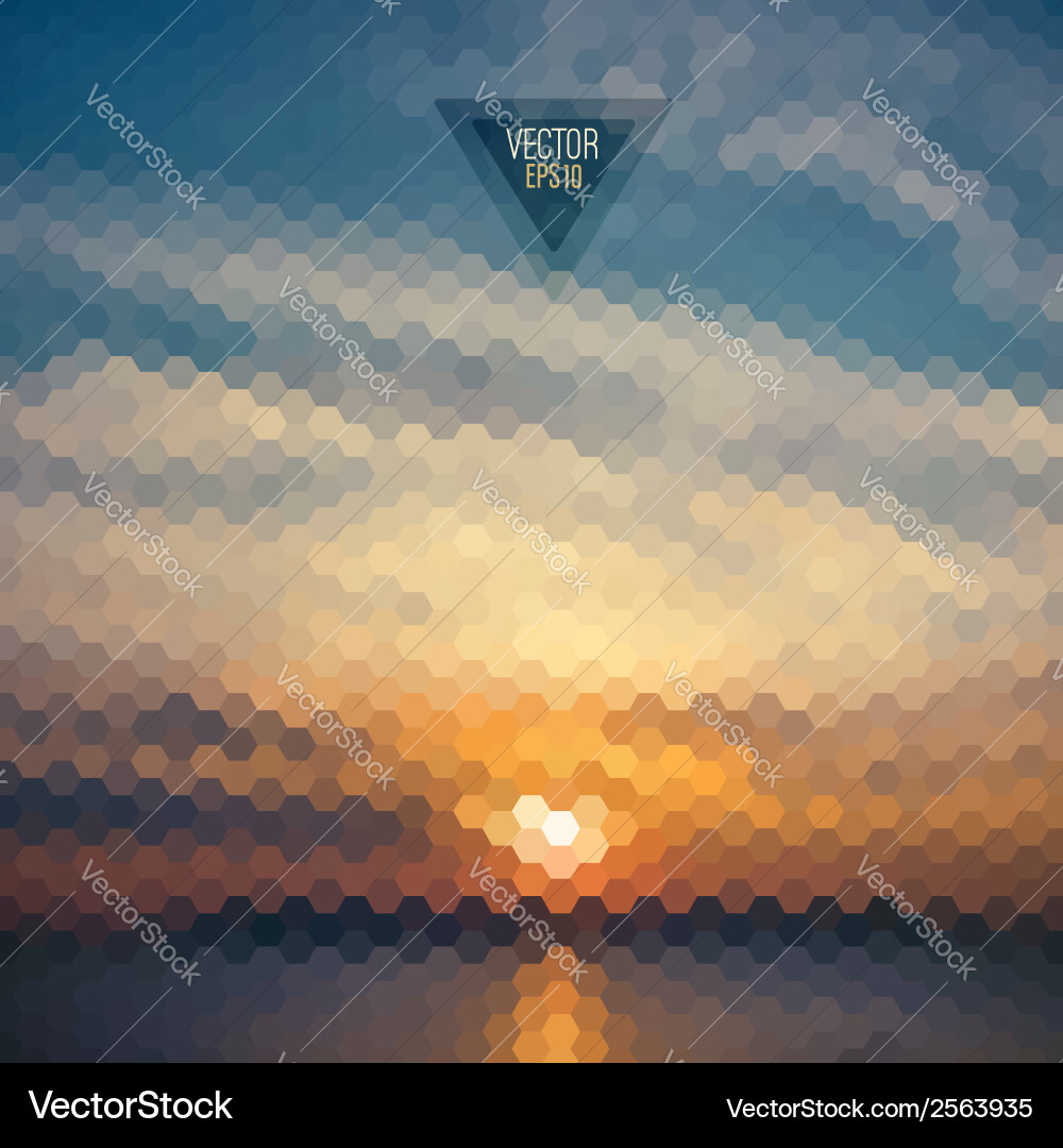 Retro landscape pattern of geometric shapes Vector Image